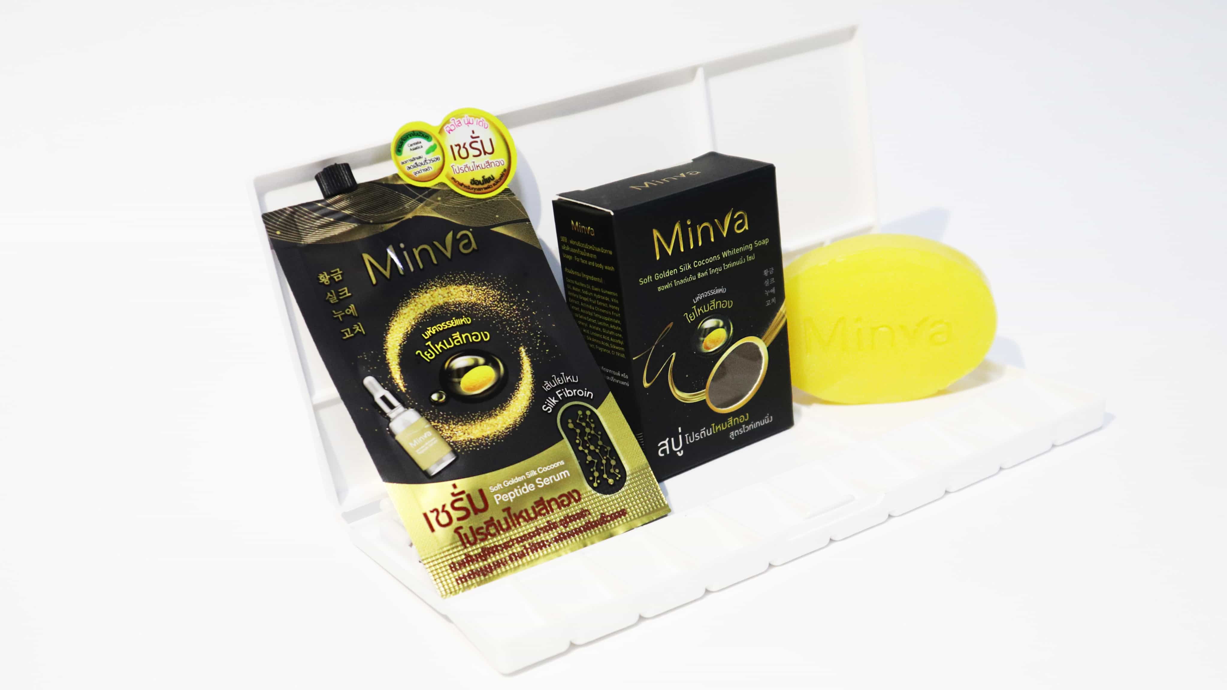 รีวิว Minva สบู่และเซรั่มโปรตีนไหมสีทองตัวดัง ดีจริงหรือจกตา??
