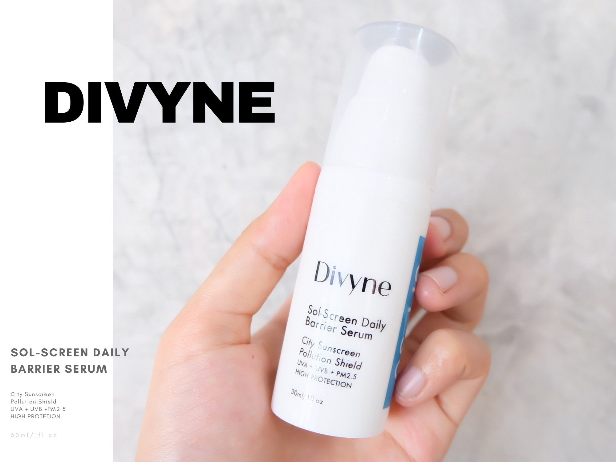 DIVYNE Solscreen Daily Barrier Serum SPF 30 เผยผิวใสออร่า ฉบับสาวยุคใหม่